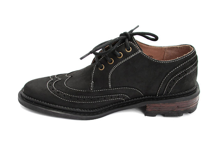Nathaniel - Black | Double wing-tip derby | Fluevog Shoes