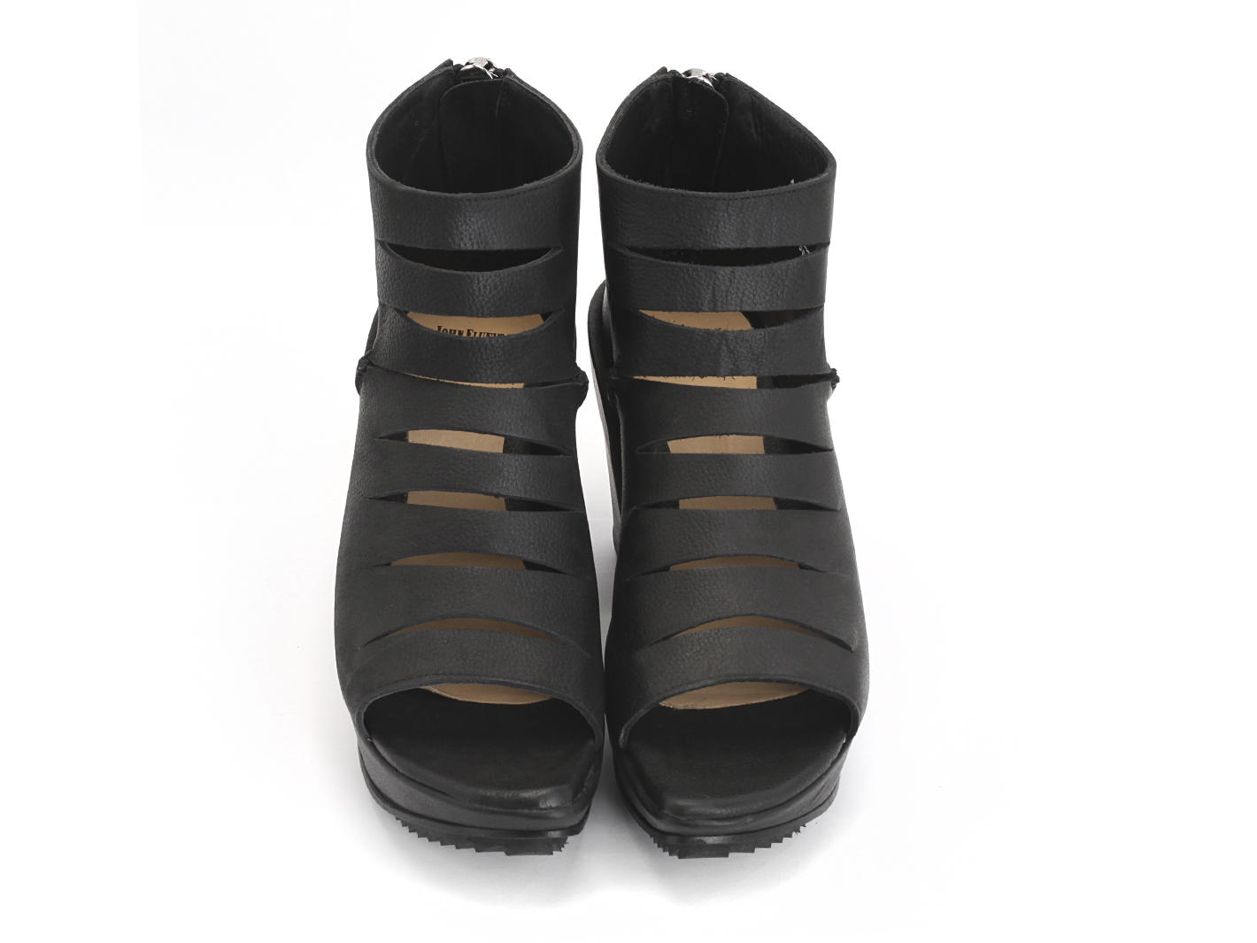 Axe - Black | Slitted Open Toe Platform Sandal | Fluevog Shoes