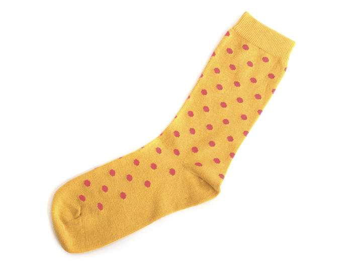 Polka Dot Vog Socks - Yellow & Pink | | Fluevog Shoes