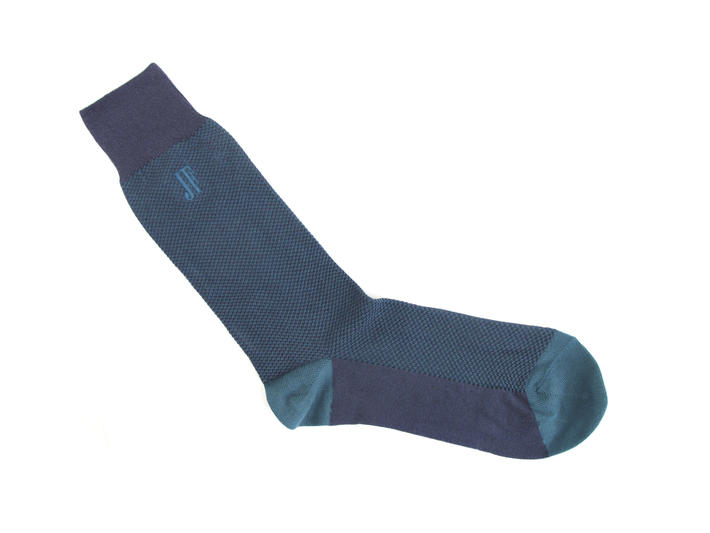 Hermes Vog Socks - Teal & Blue | Blended knit sock | Fluevog Shoes