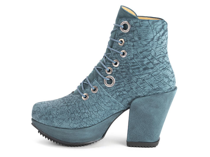 Gear - Blue | Platform lace-up boot | Fluevog Shoes