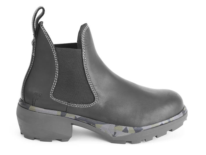 Mulberry - Black | Angular chelsea boot | Fluevog Shoes
