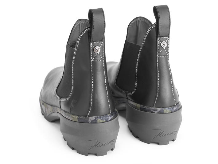 Mulberry - Black | Angular chelsea boot | Fluevog Shoes