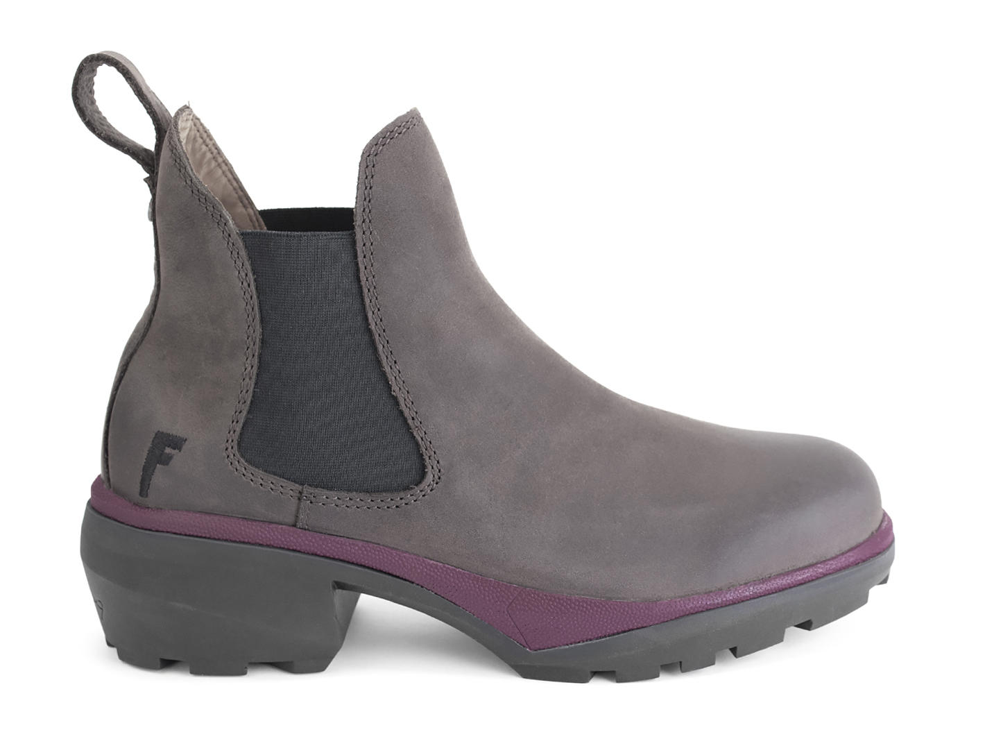 Mulberry - Brown | Angular chelsea boot | Fluevog Shoes