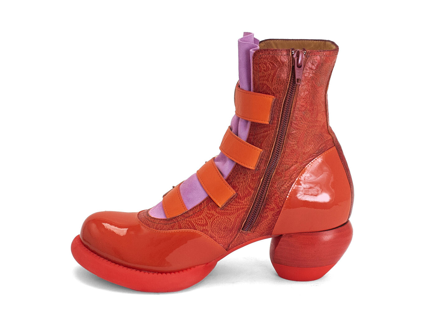 Nigel - Orange/Pink | Ankle boot with buckles | Fluevog Shoes