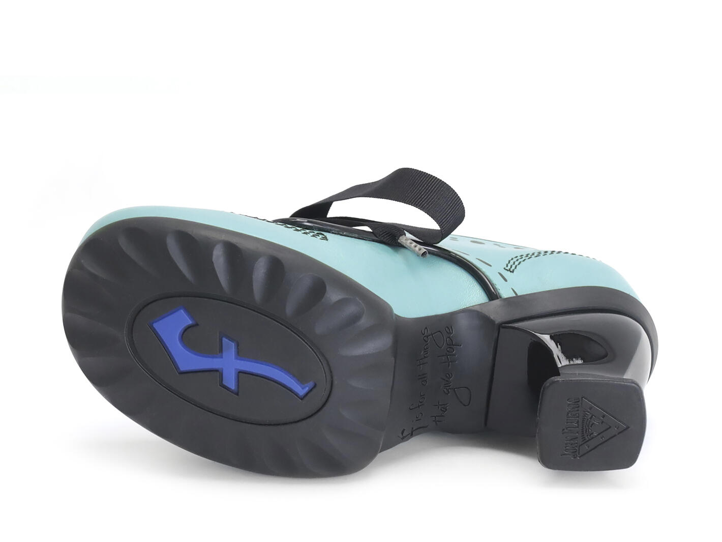 Ivy - Teal | Lace-up shoe with stitching | Fluevog Shoes