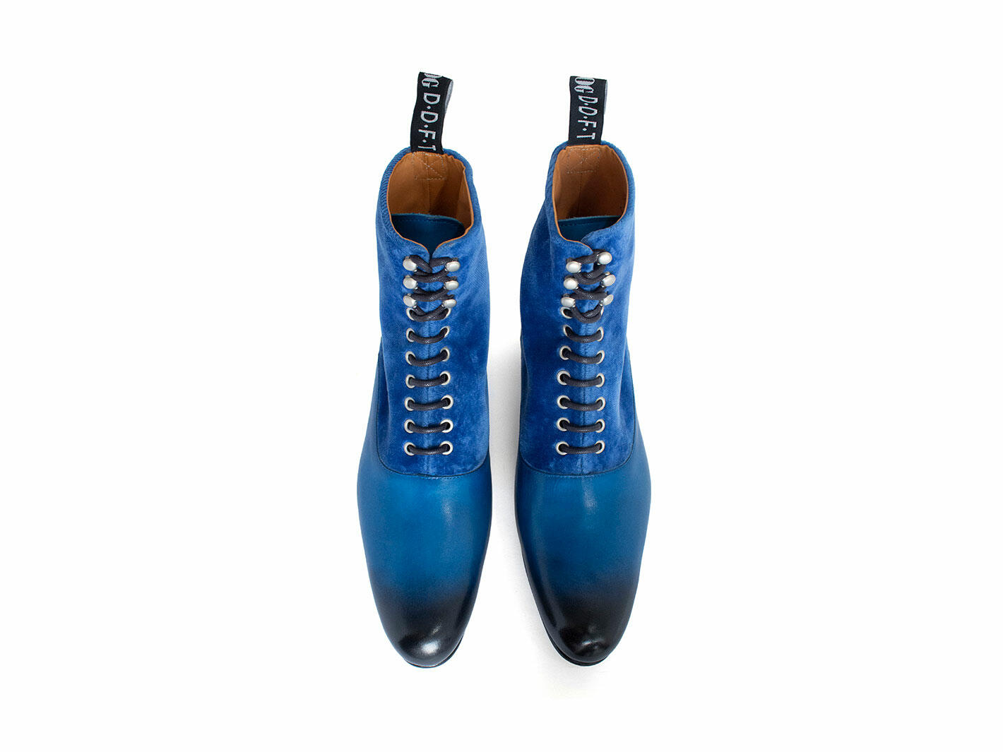 Eugene - Blue | Posh lace-up boot | Fluevog Shoes