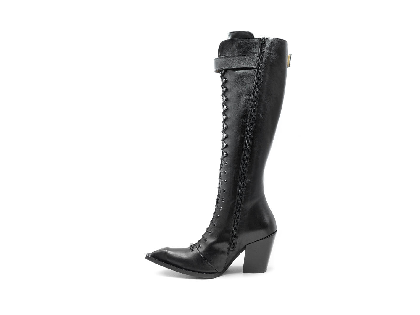Abstract Candy - Black | Tall swordfish boot | Fluevog Shoes