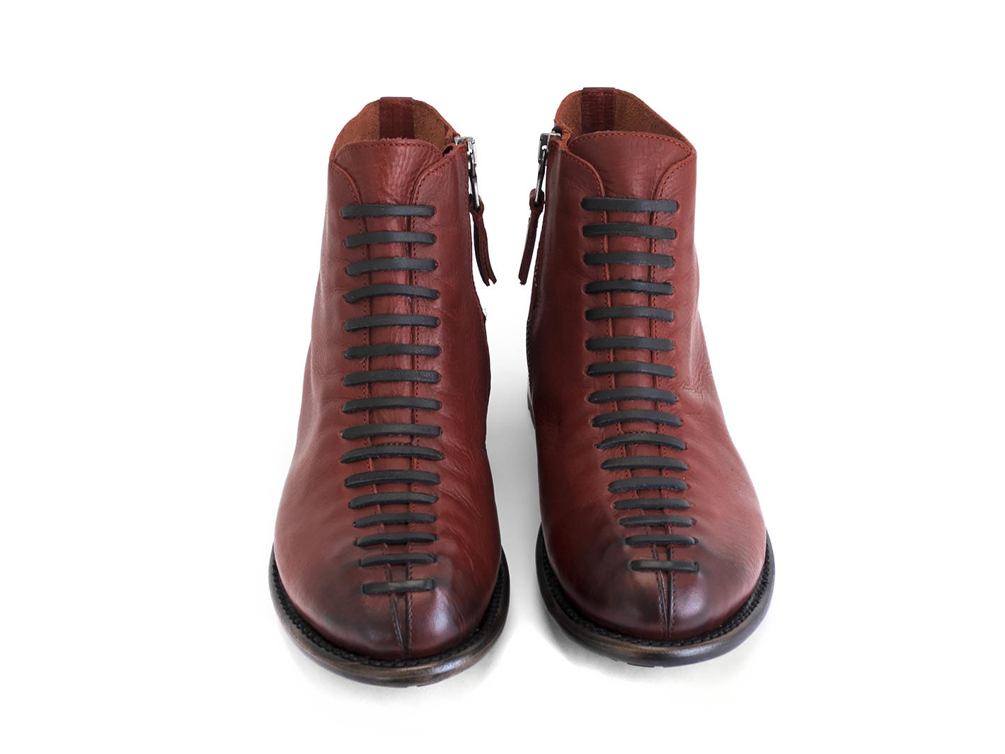 Babette: Women’s - Red | Ankle boot with faux laces | Fluevog Shoes