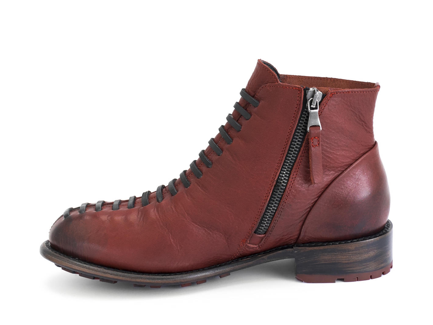Babette: Women’s - Red | Ankle boot with faux laces | Fluevog Shoes