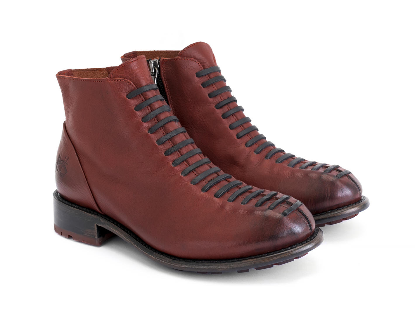 Babette: Women’s - Red | Ankle boot with faux laces | Fluevog Shoes