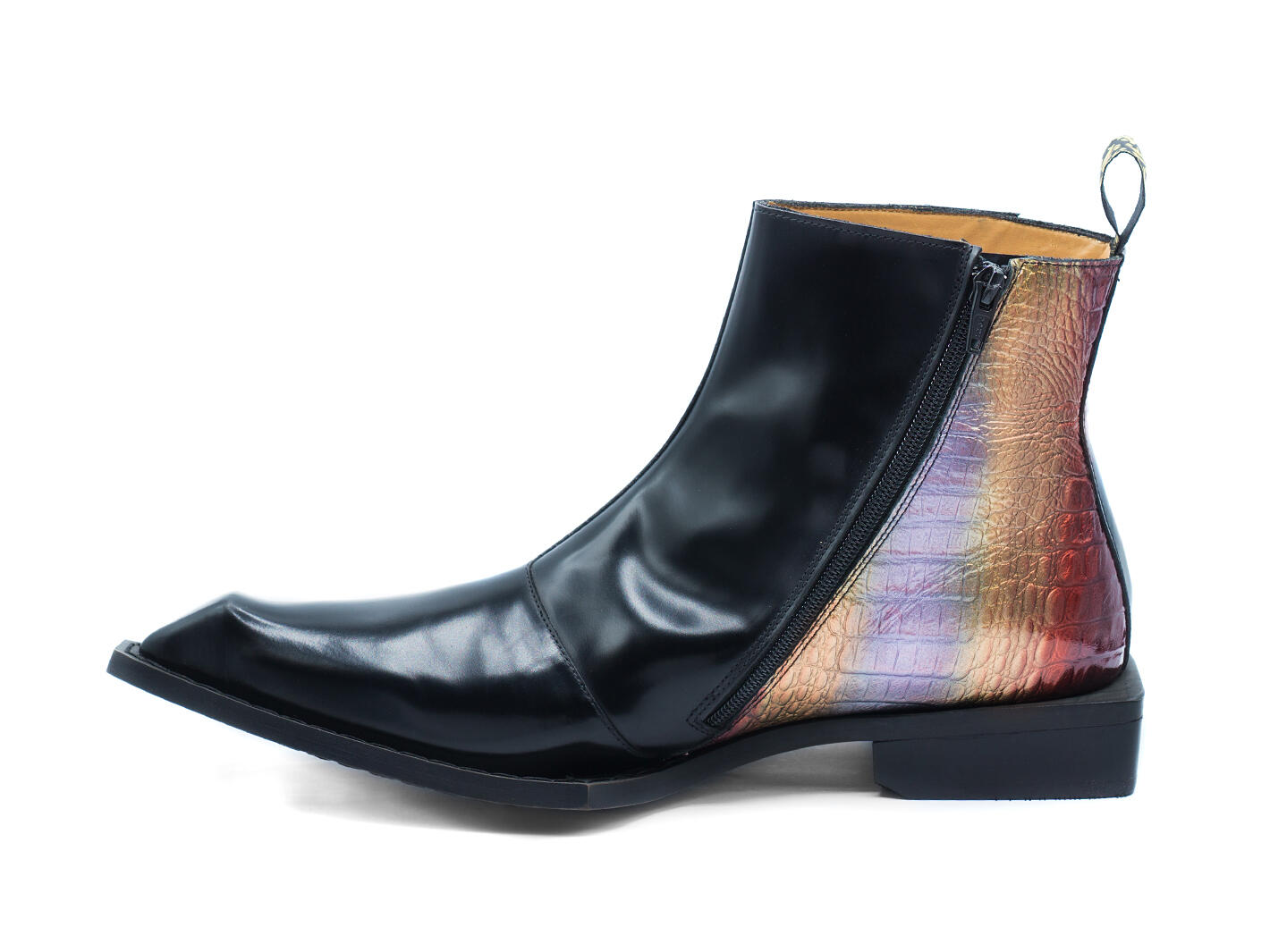 Bowie - Black/Purple | Swordfish ankle boot | Fluevog Shoes