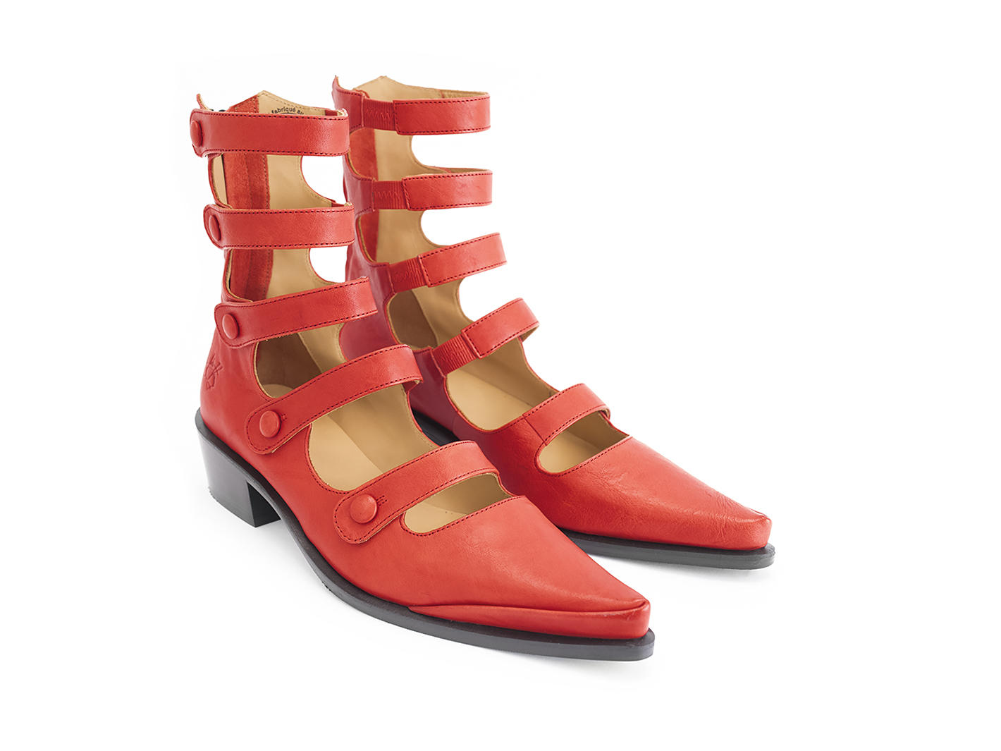 Complex - Red | Strappy ankle boot | Fluevog Shoes