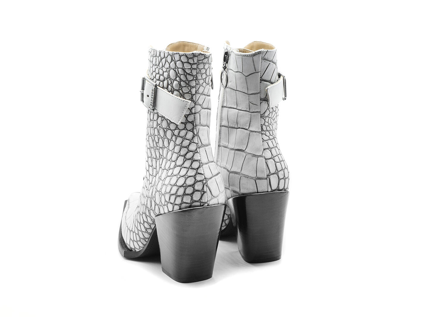 Cubist Cupcake - White Croc | Lace-up ankle boot with buckle | Fluevog ...