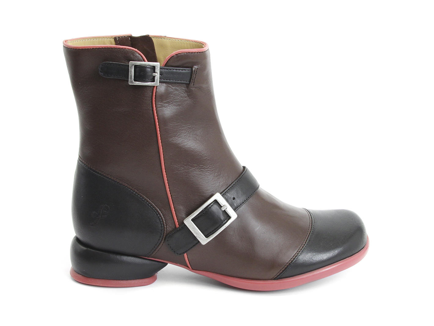 Emma - Black & Brown | Leather Gum Boot | Fluevog Shoes