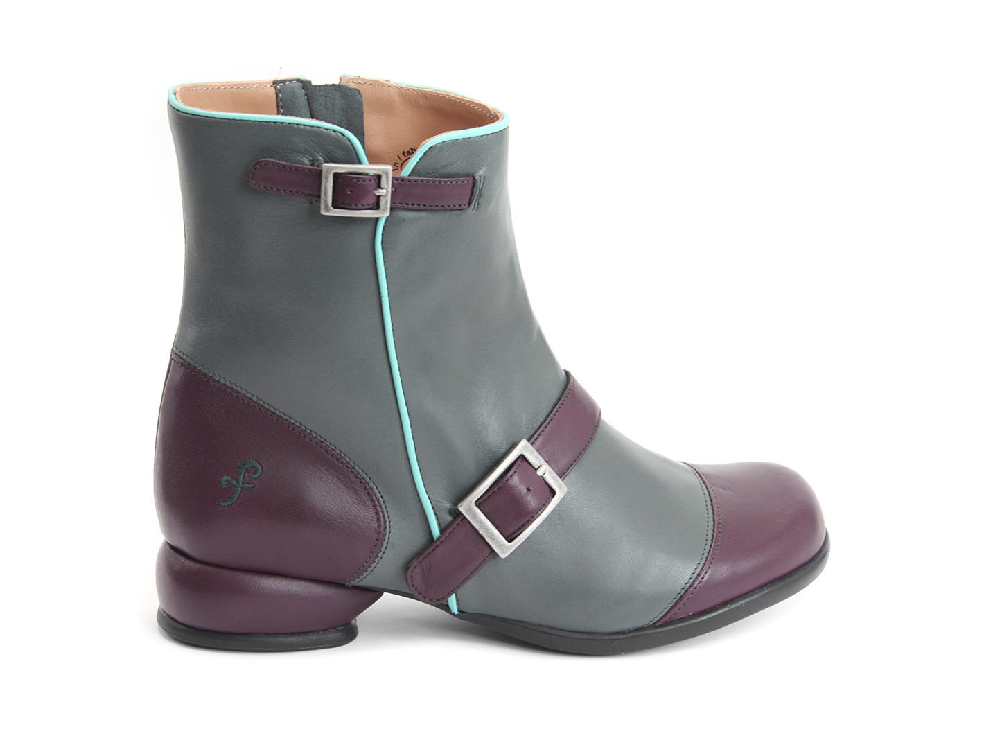 Emma - Teal & Purple | Leather Gum Boot | Fluevog Shoes