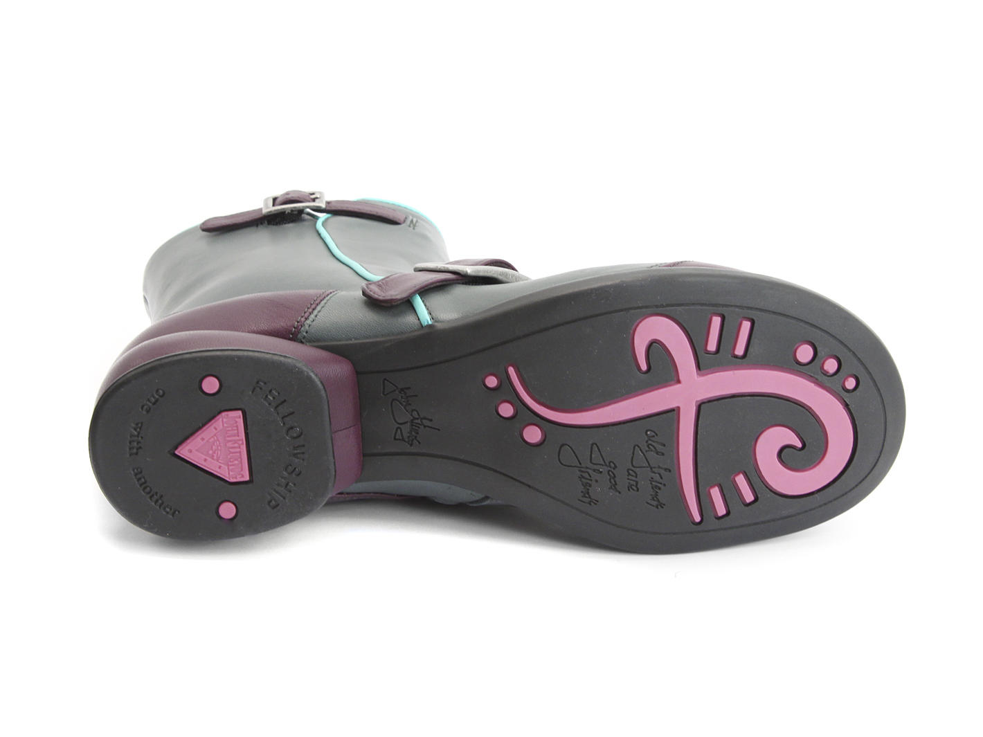 Emma - Teal & Purple | Leather Gum Boot | Fluevog Shoes