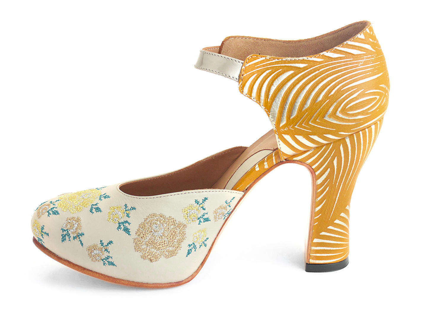 Flora - Floral | Platform heels with embroidery | Fluevog Shoes