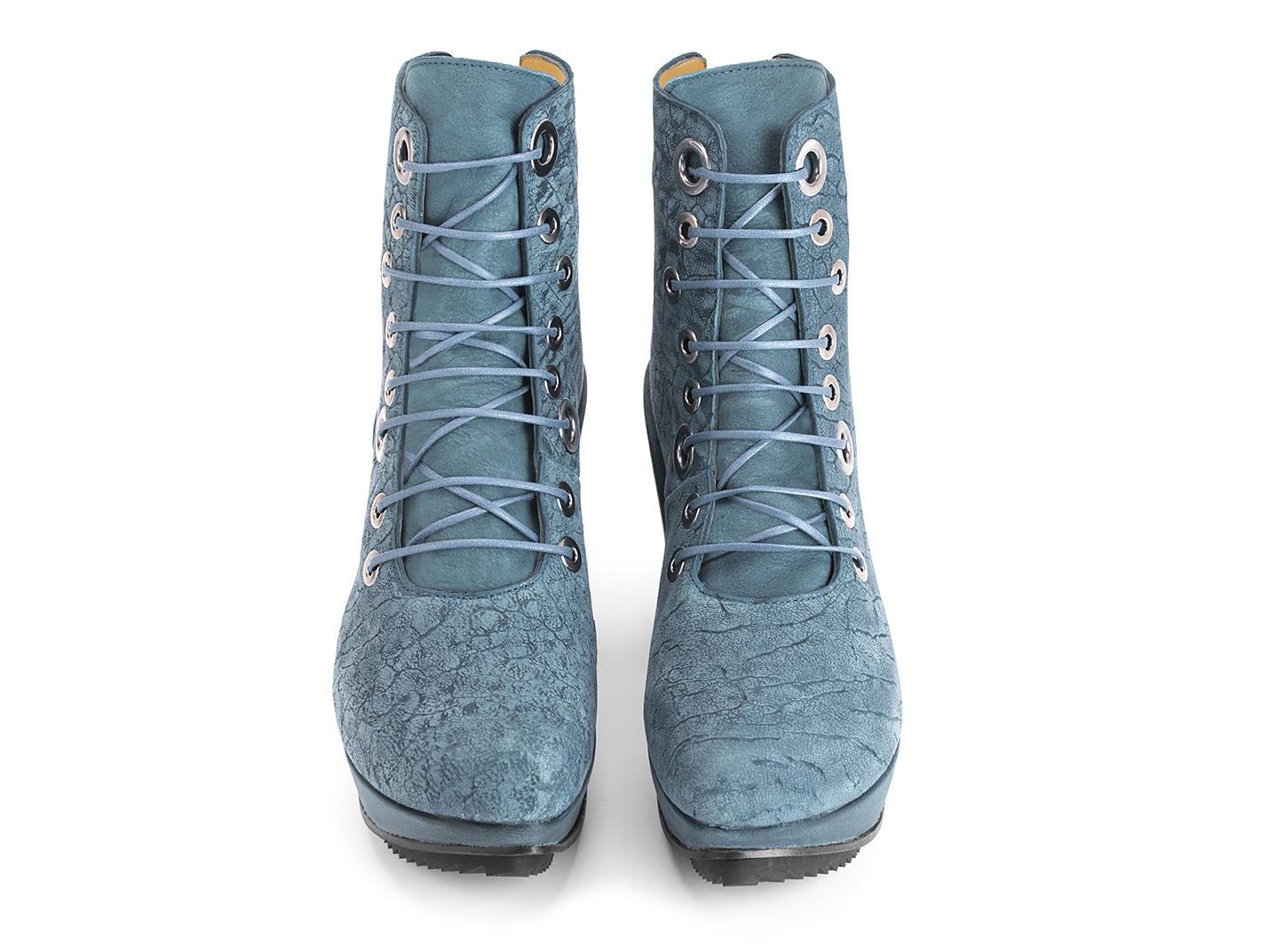 Gear - Blue | Platform lace-up boot | Fluevog Shoes