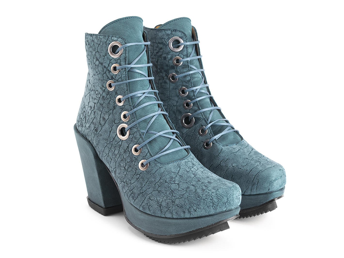 Gear - Blue | Platform lace-up boot | Fluevog Shoes
