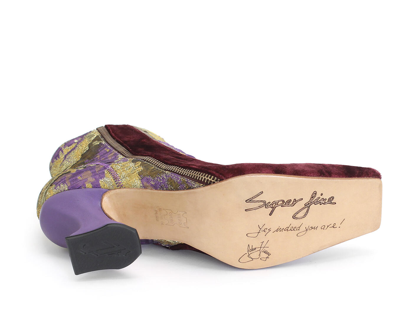 Highness - Purple/Gold | Zippered ankle boot | Fluevog Shoes