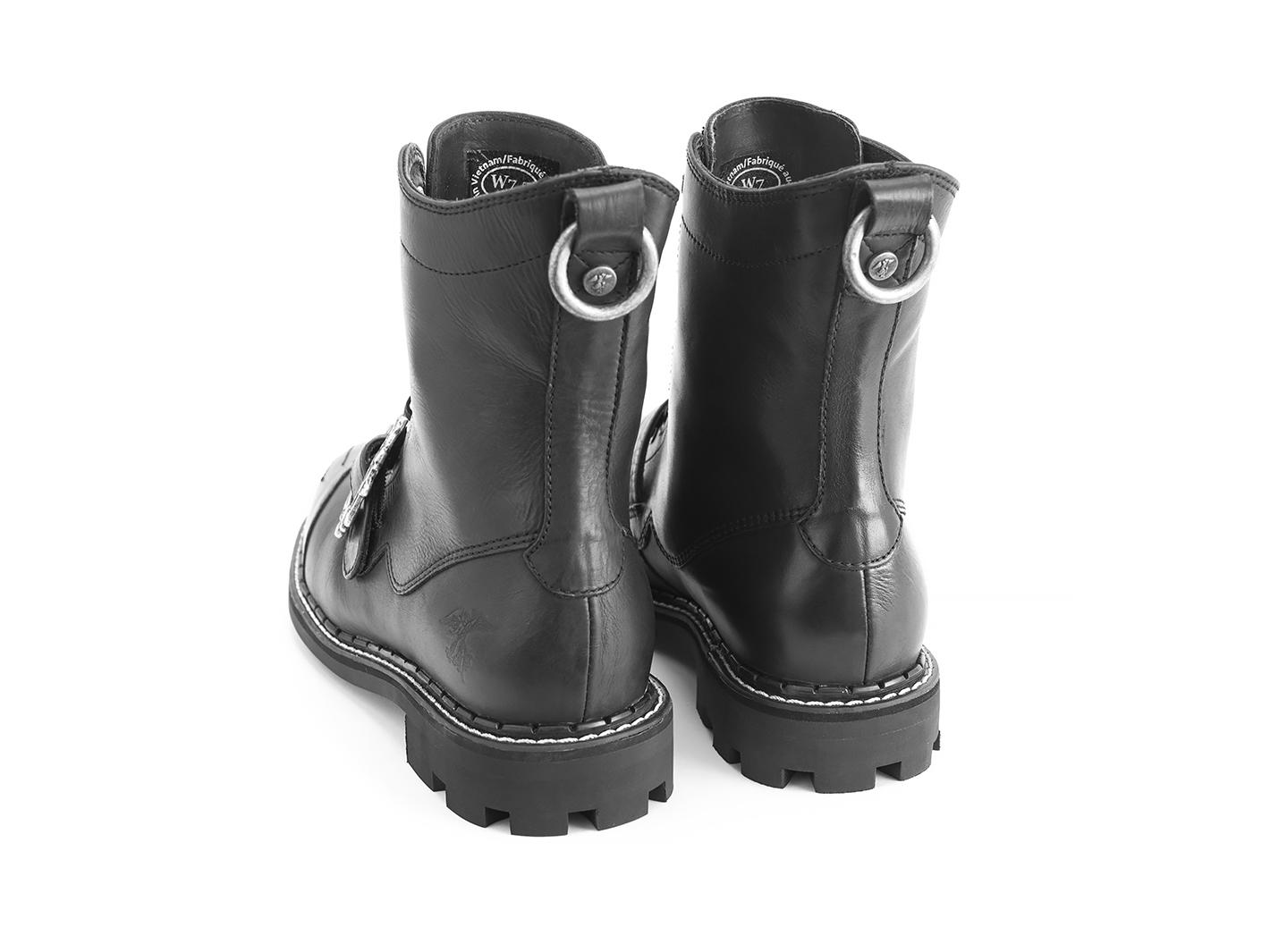 Isenberg - Black | Buckled derby boot | Fluevog Shoes