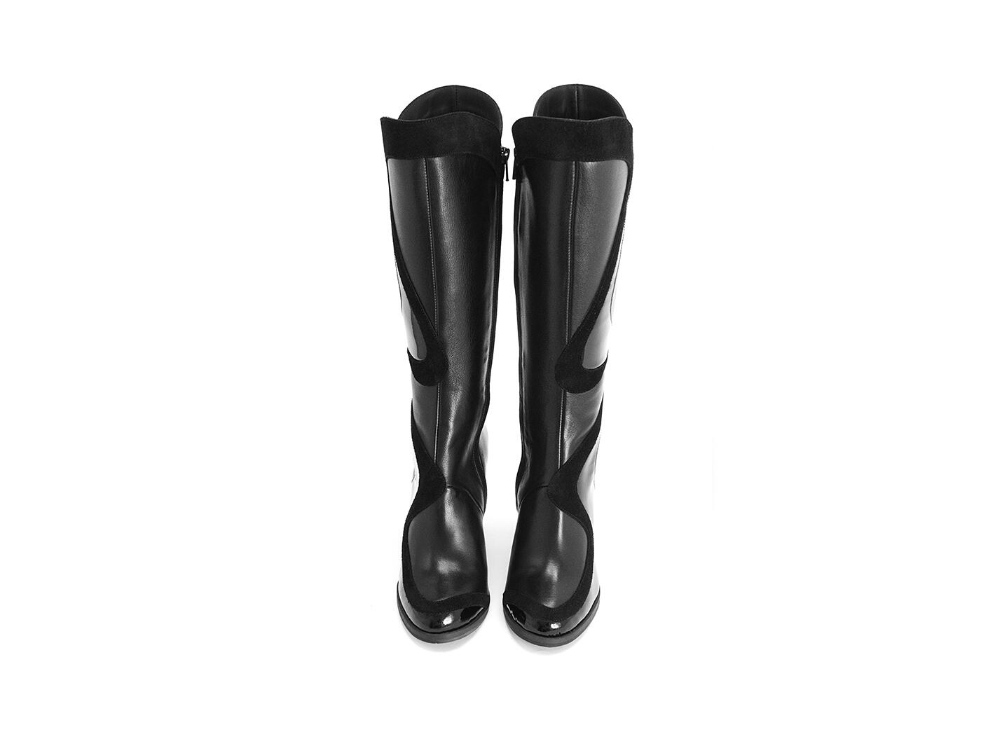 Judith - Black | Tall boot with curves | Fluevog Shoes