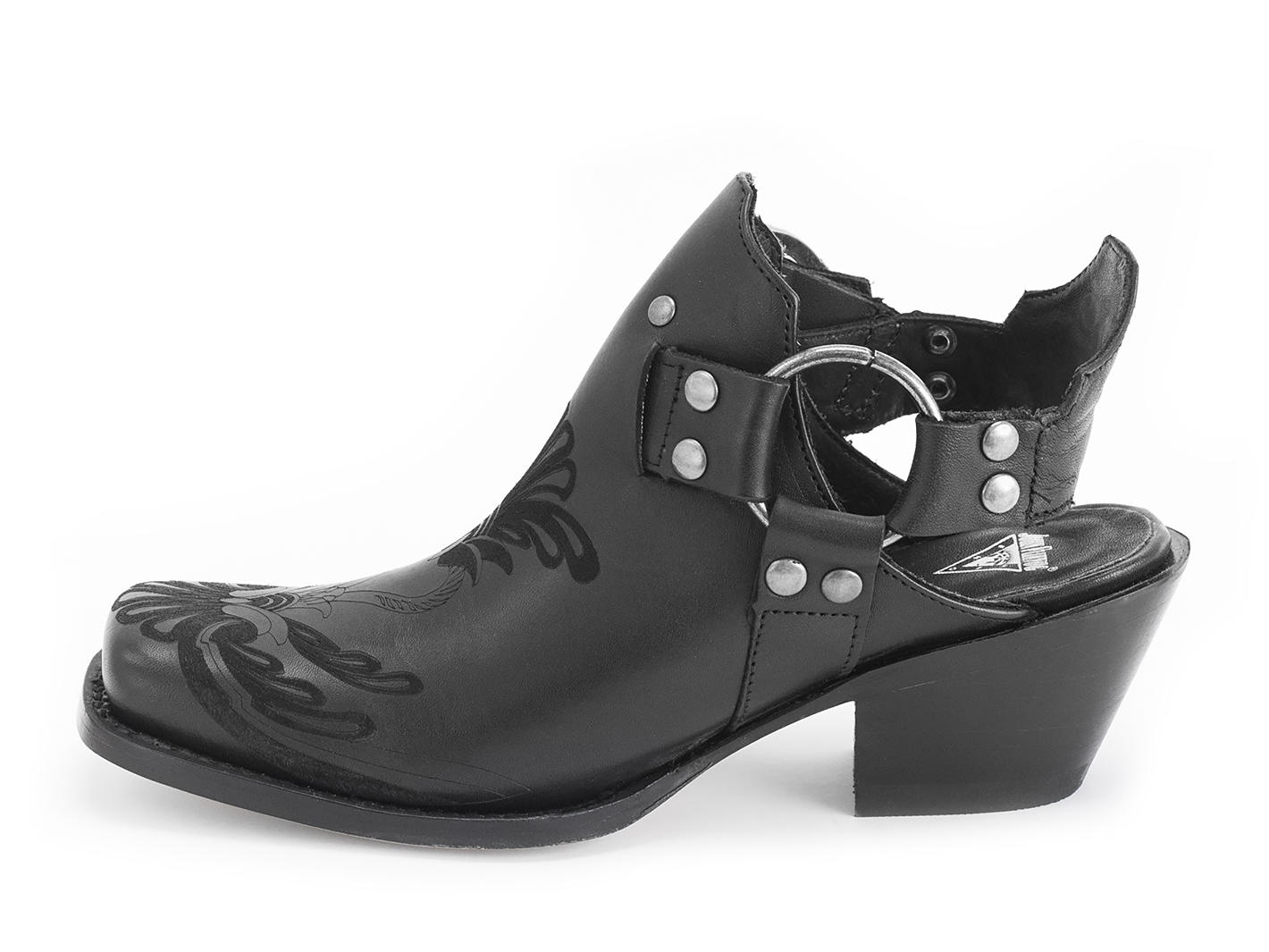 Loretta - Black | Western slingback heel | Fluevog Shoes