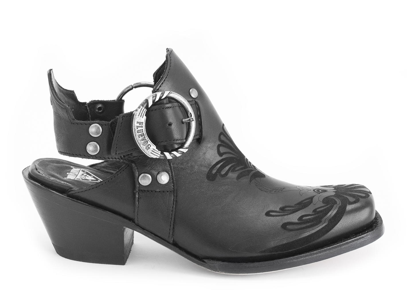 Loretta - Black | Western slingback heel | Fluevog Shoes