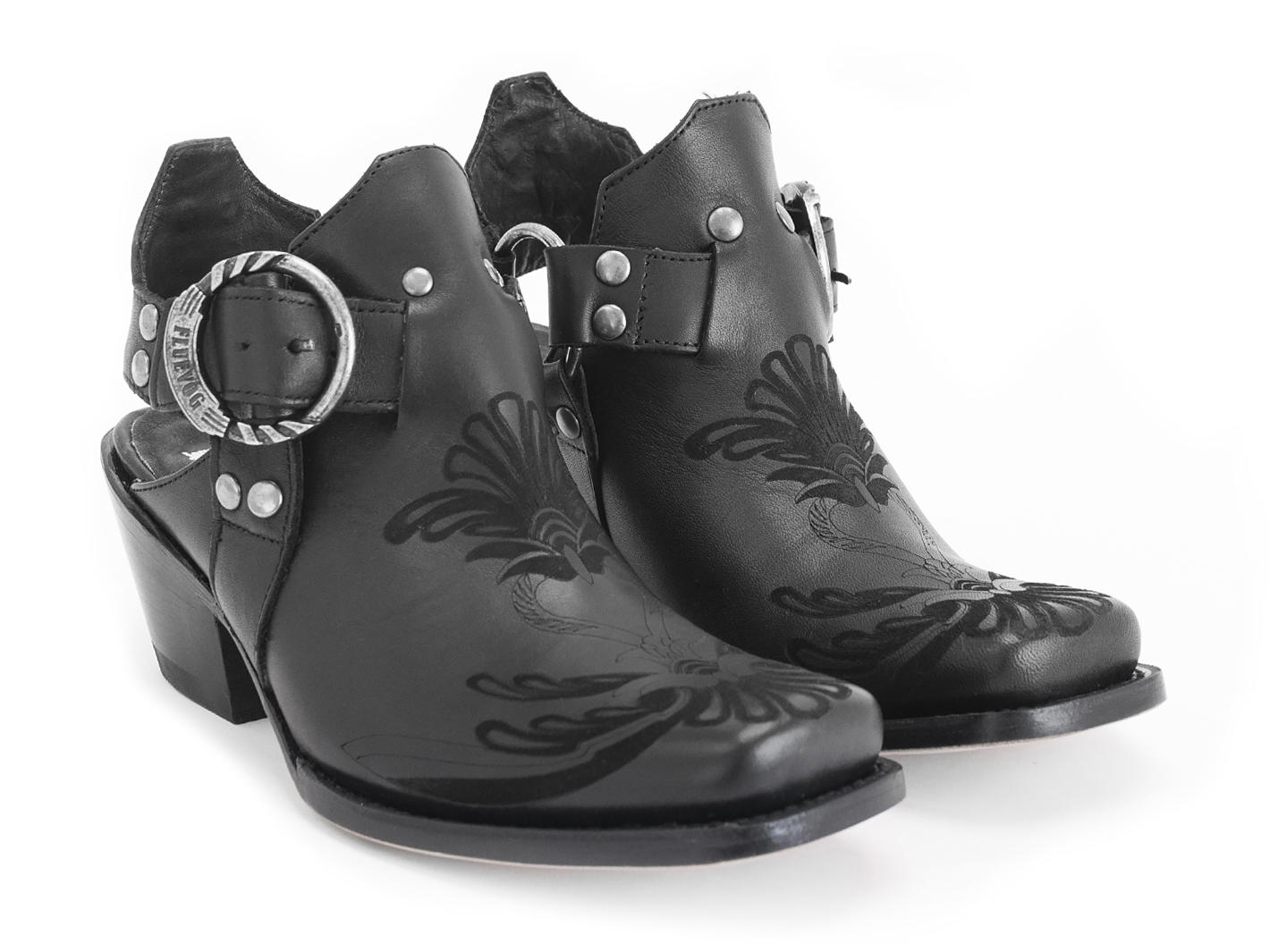 Loretta - Black | Western slingback heel | Fluevog Shoes