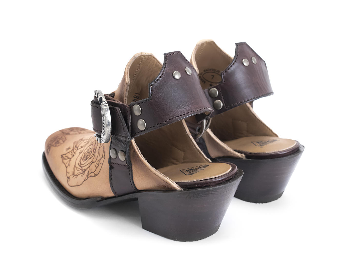 Loretta - Natural/Tattoo | Western slingback heel | Fluevog Shoes
