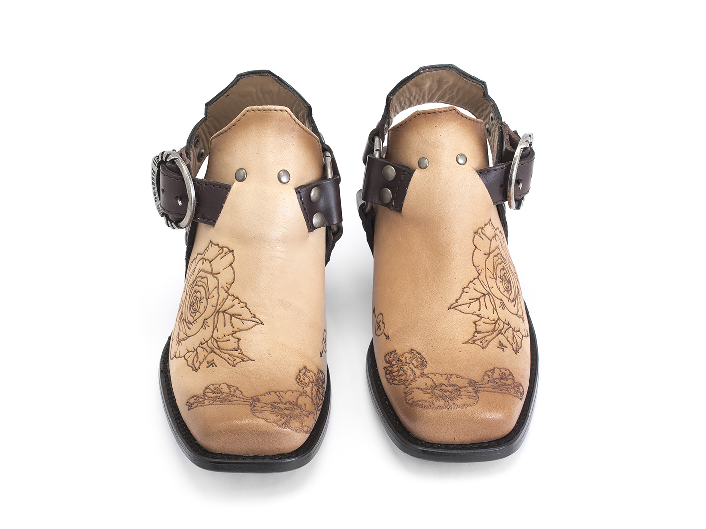 Loretta - Natural/Tattoo | Western slingback heel | Fluevog Shoes