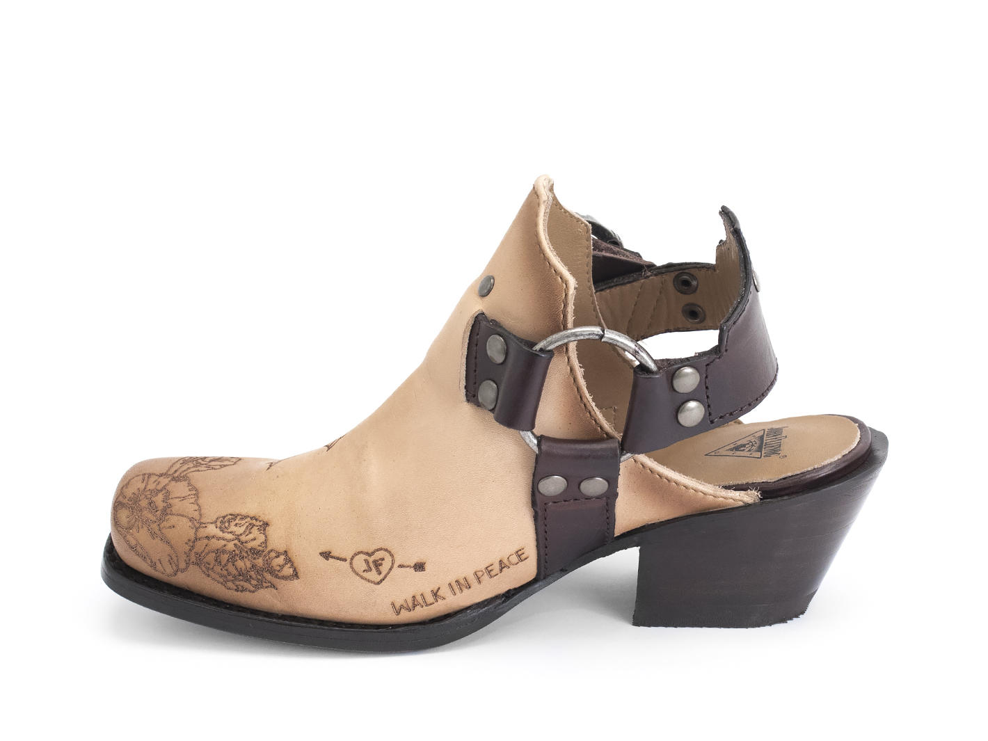 Loretta - Natural/Tattoo | Western slingback heel | Fluevog Shoes