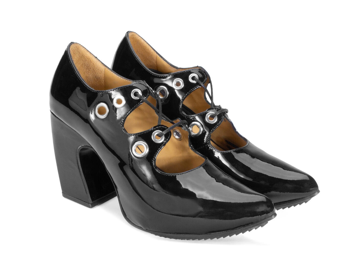 Monza - Black | Platform heel with laces | Fluevog Shoes