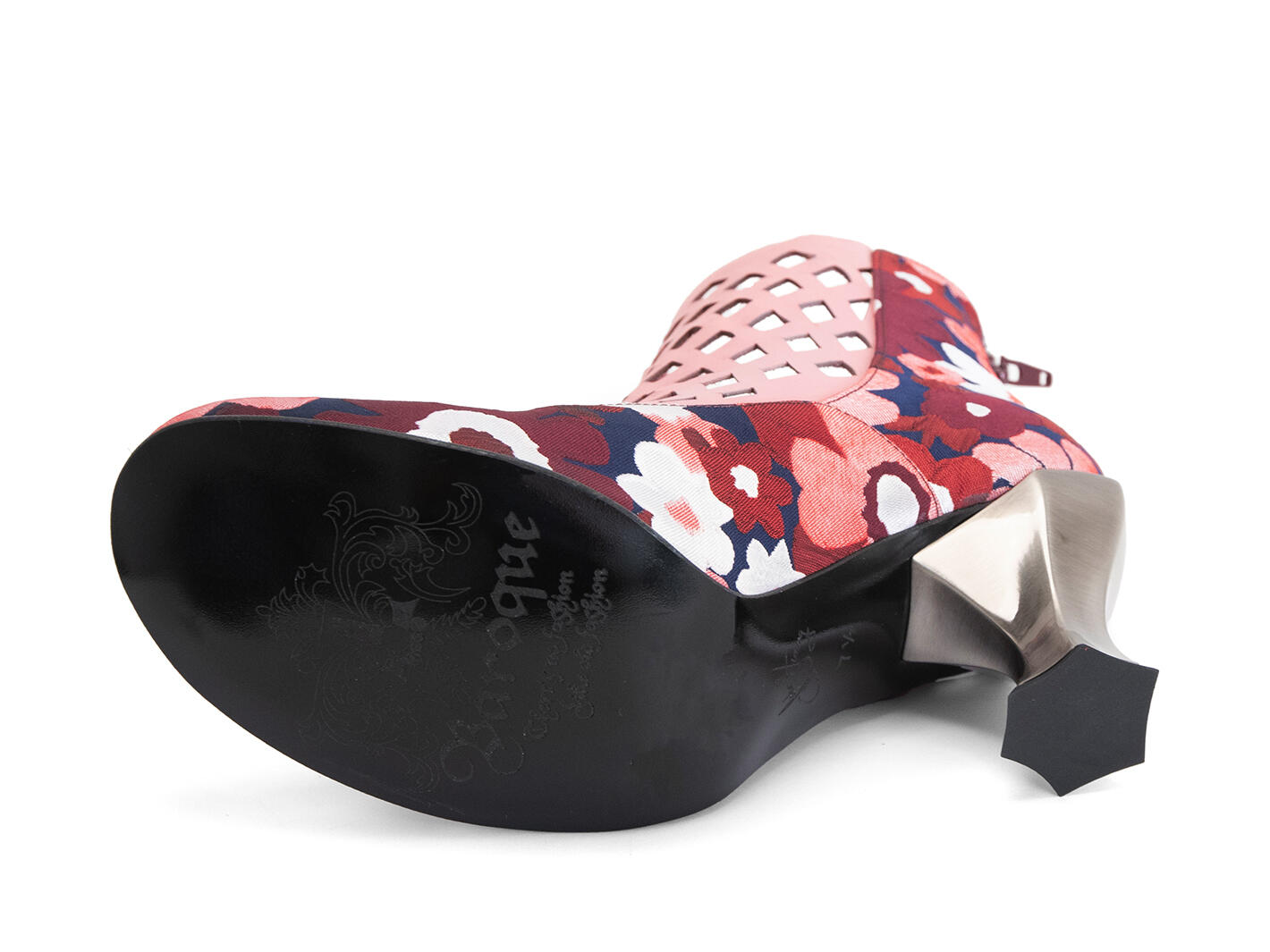 Murillo - Pink/Floral | Diamond-Perforated Boots | Fluevog Shoes