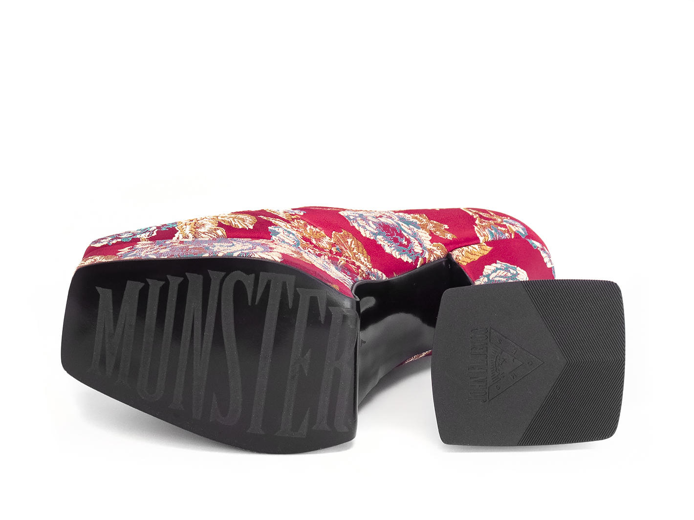 Original - Red Floral Jacquard | Baroque platform heel | Fluevog Shoes
