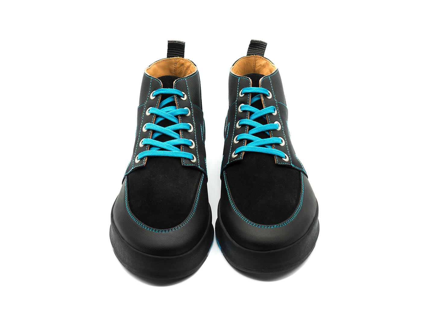Prefect - Black/Aqua | Contrast lace-up sneaker | Fluevog Shoes
