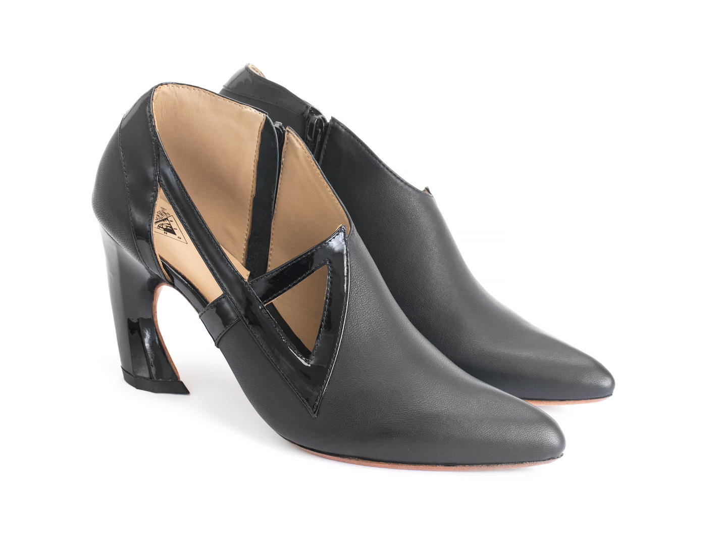 Sashay - Black | Asymmetric heel with cutouts | Fluevog Shoes