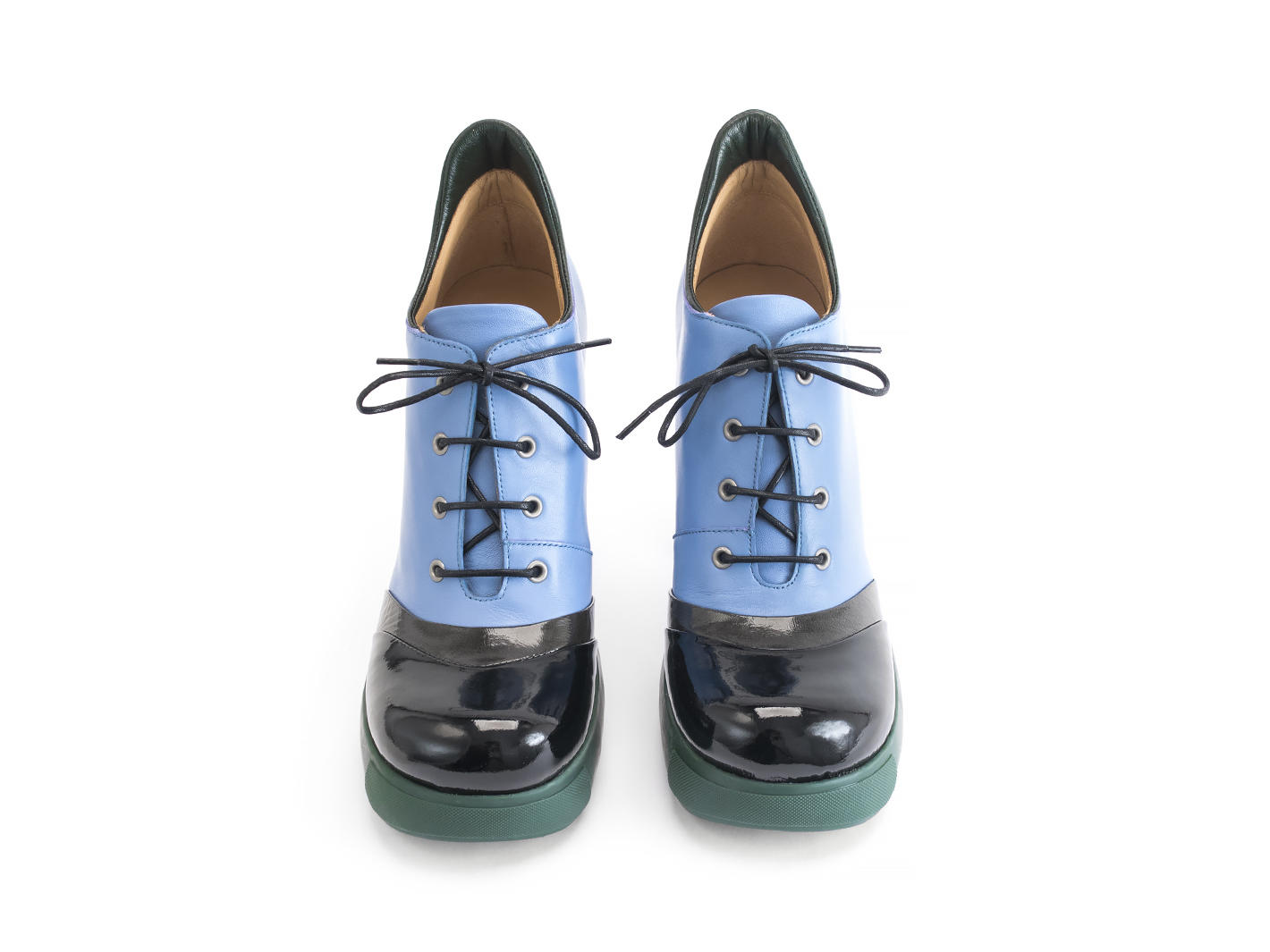 Sova Sundae - Blue | Heeled platform lace-up | Fluevog Shoes