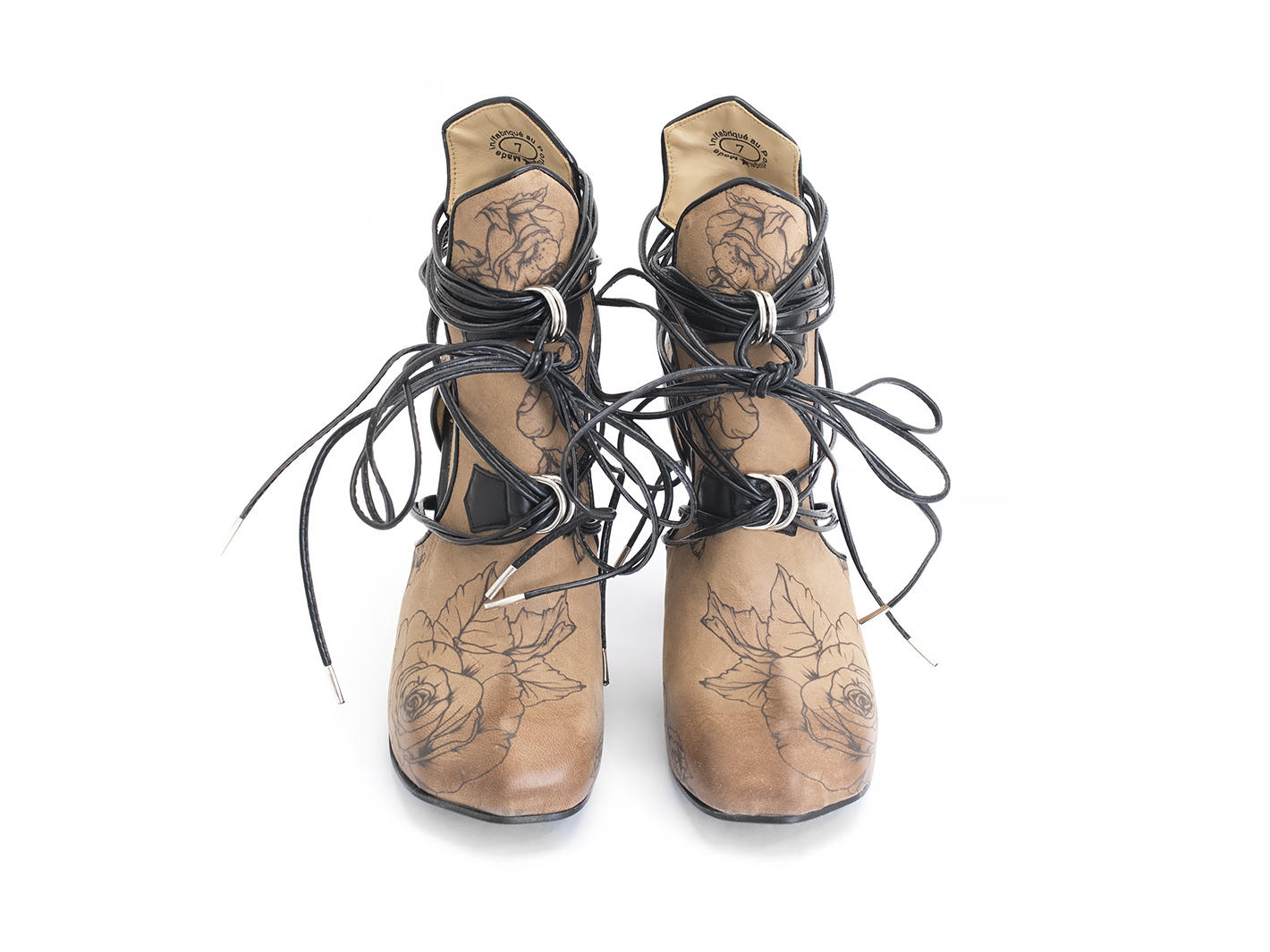 Tawny - Natural/Tattoo | Boot with wraparound laces | Fluevog Shoes