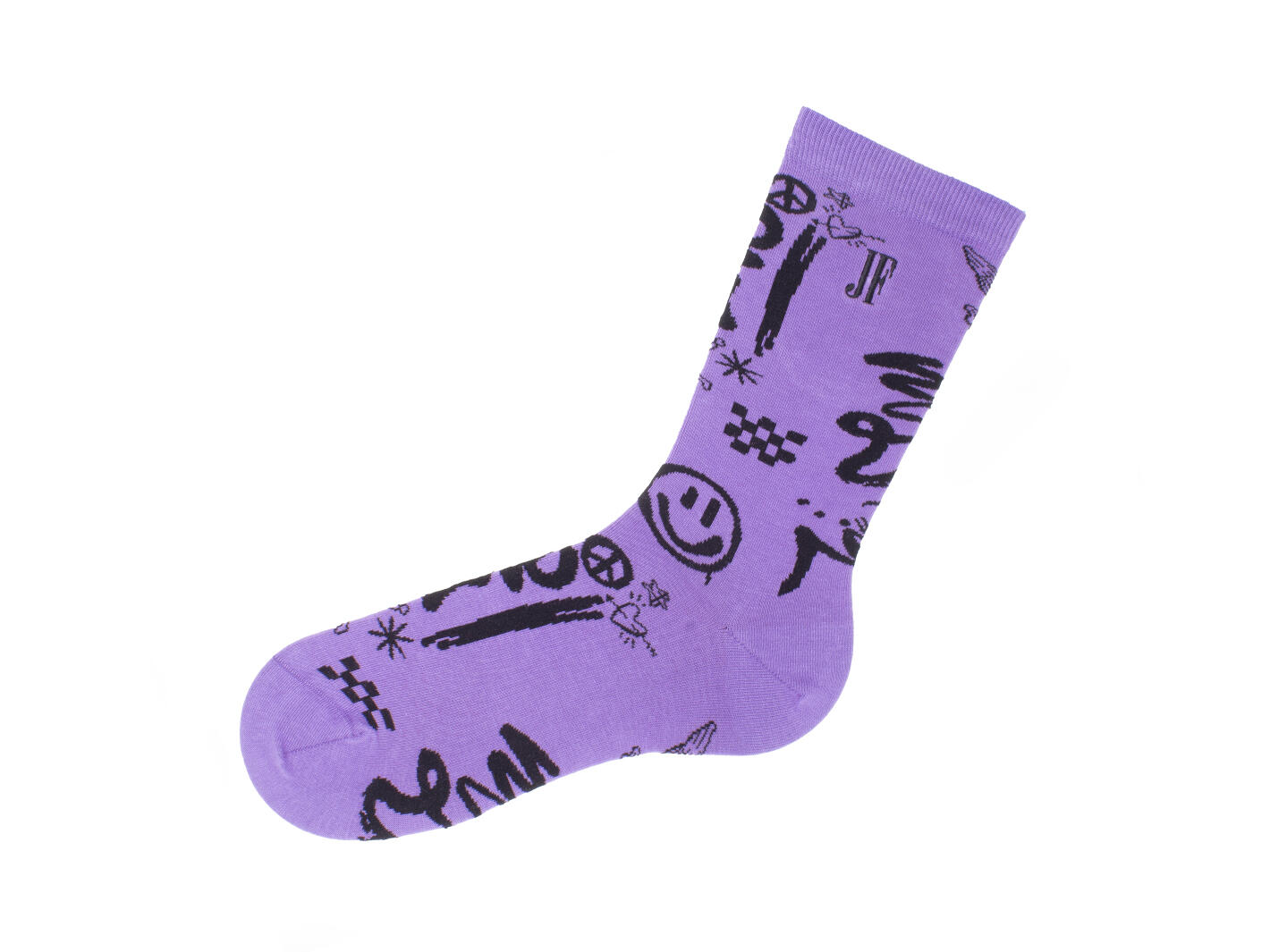 Wolfie Vog Socks - Purple | Graffiti print sock | Fluevog Shoes